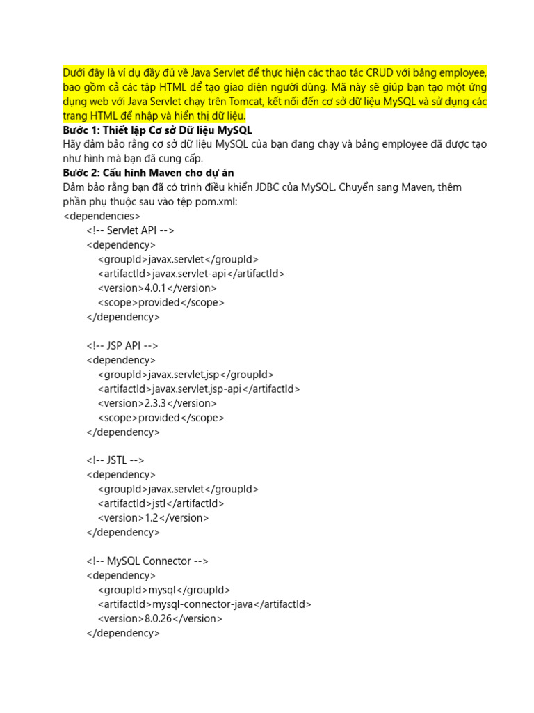 HTML Servlet CRUD Employee | PDF