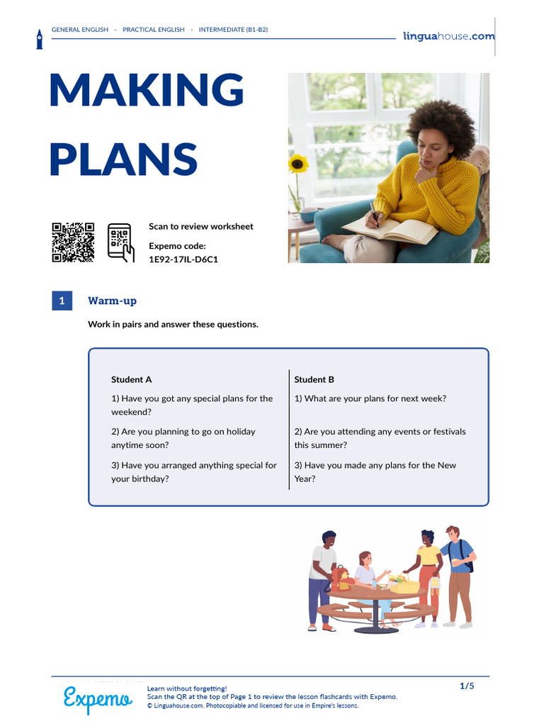 Making Plans British English Teacher B1 B2 | PDF