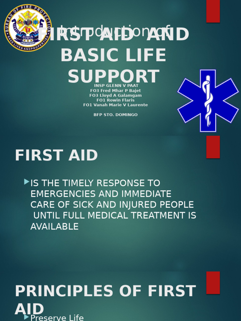 First Aid and Basic Life Support Guide | PDF | Hazards | First Aid