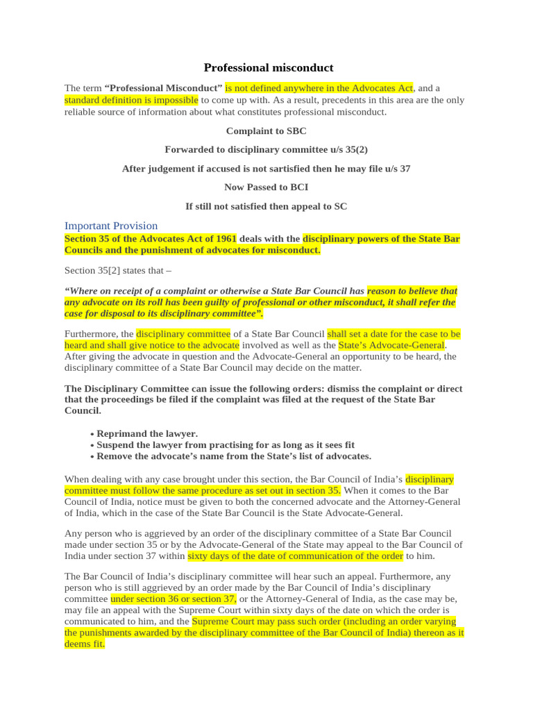 Professional Misconduct | PDF | Advocate | Lawsuit