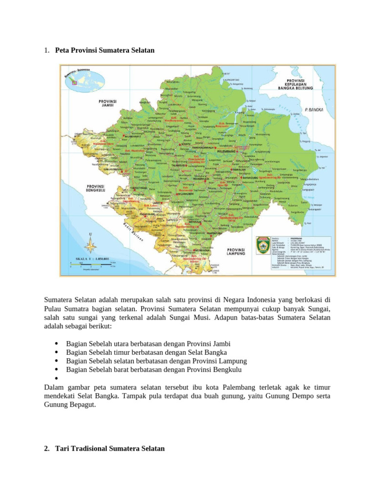 Peta Provinsi Sumatera Selatan | PDF
