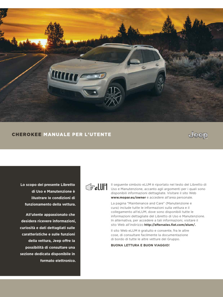 2019 Jeep Cherokee Libretto Uso e Manutenzione | PDF