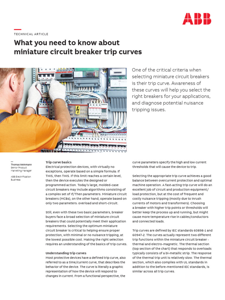 What You Need To Know About MCB Trip Curves | PDF
