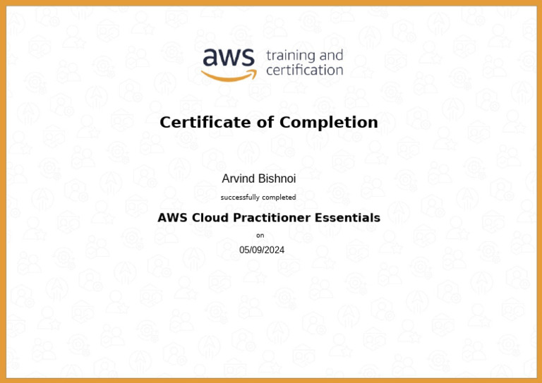 AWS Course Completion Certificate | PDF