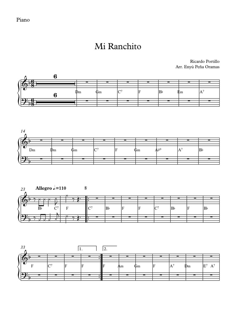 Mi Ranchito - Piano | PDF