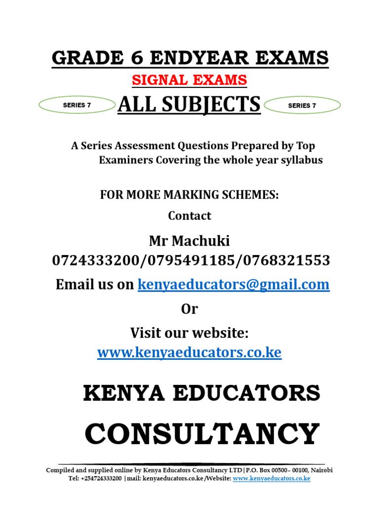 Grade 6 Kpsea Et3 S7 Exams 2024 | PDF