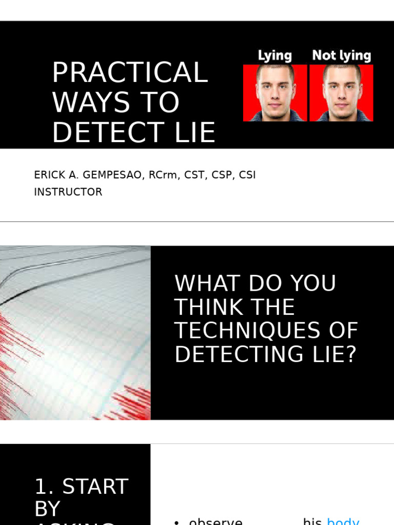 23.practical Ways To Detect Lie | PDF