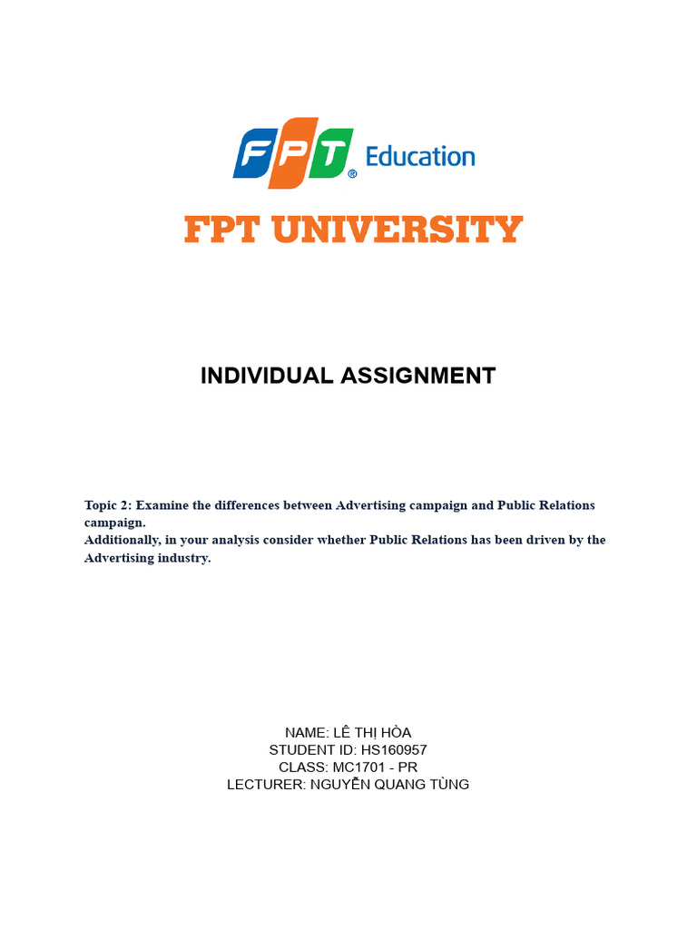 Examine The Differences Between Advertising Campaign and Public ...