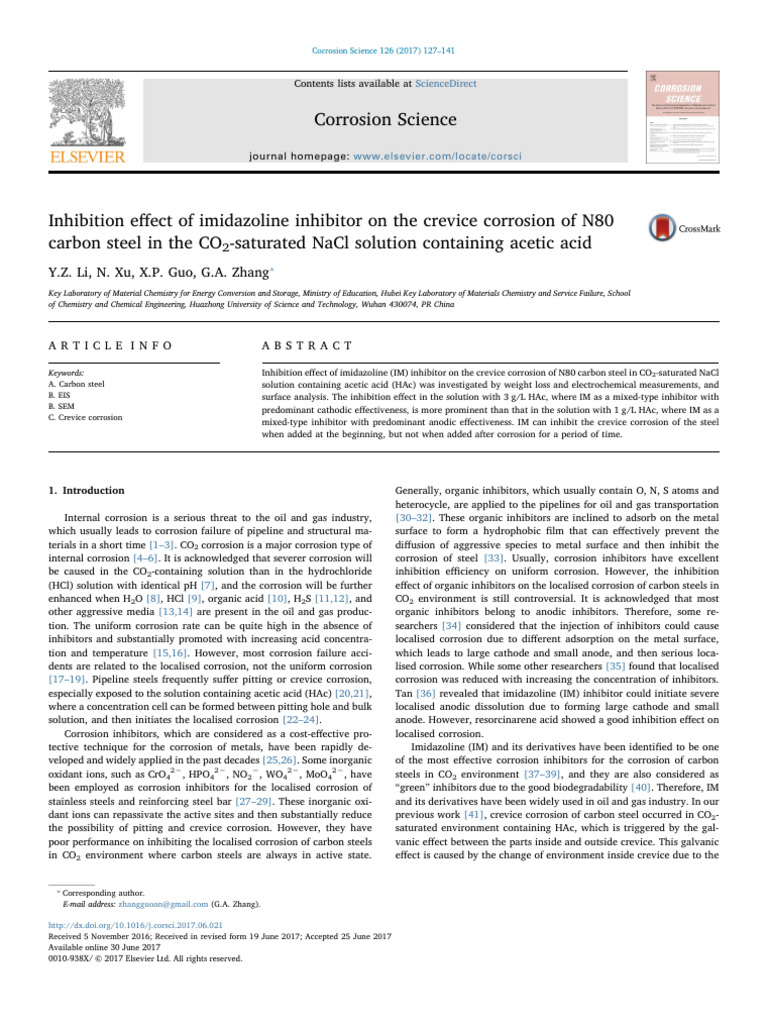 Inhibition-effect-of-imidazoline-inhibitor-on-the-crevice-corro_2017_Corrosi | PDF