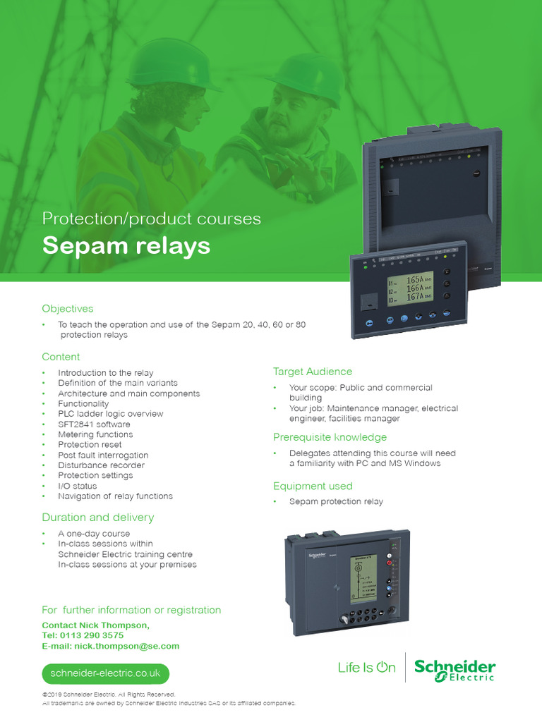 Protection Product Courses Sepam Relays | PDF