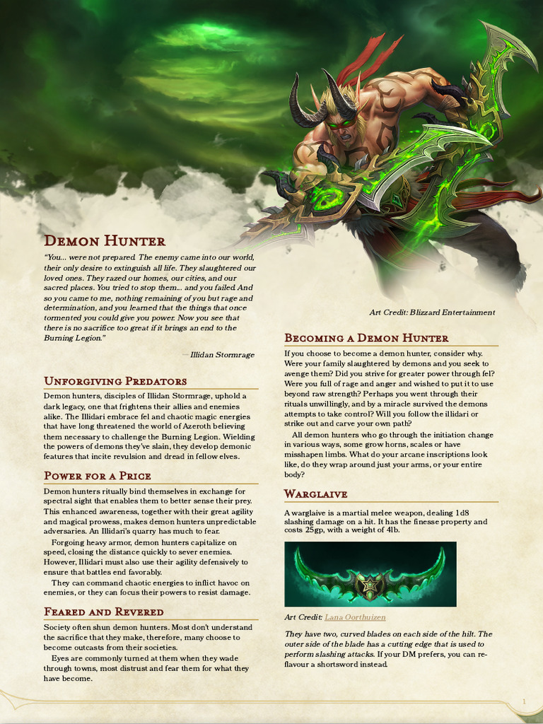 Demon Hunter - GM Binder | PDF