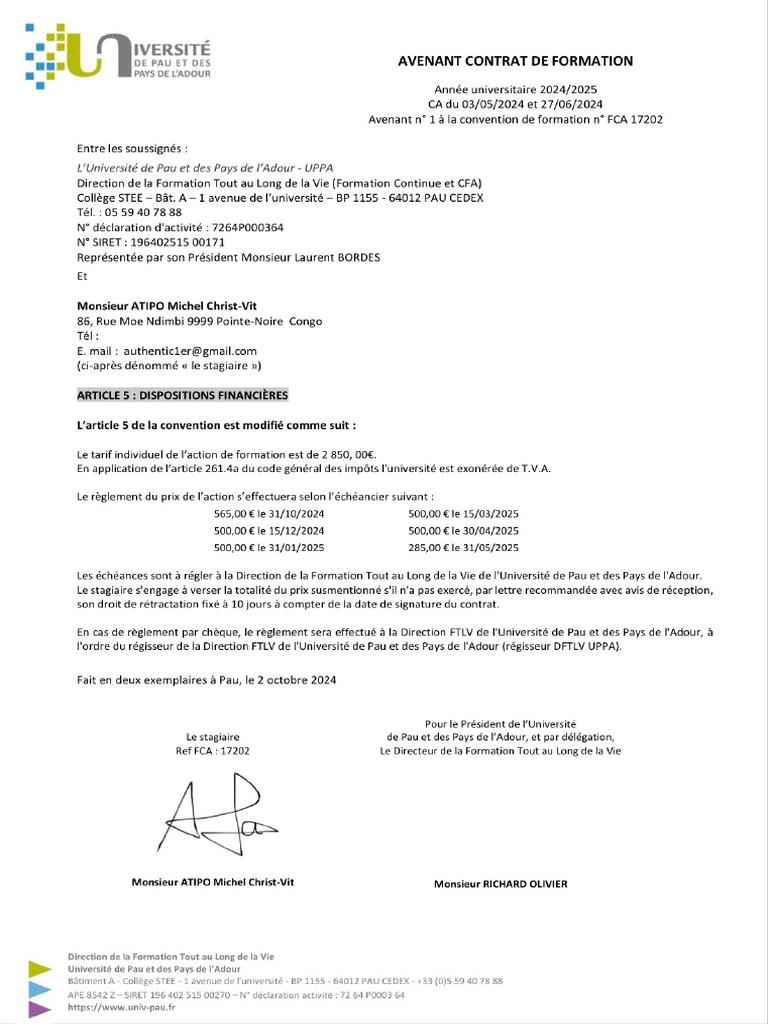 Contrat de Formation | PDF