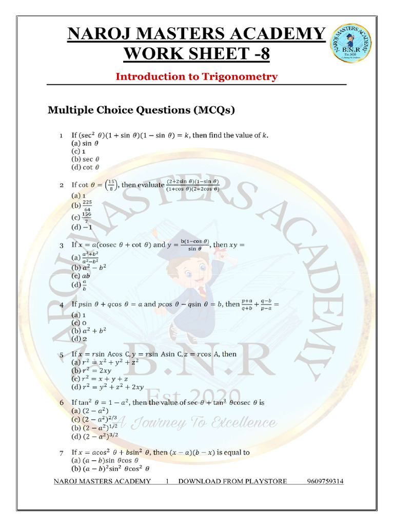Introduction_to_Trigonometry_(MCQ,_CS,_AR)[1] | PDF