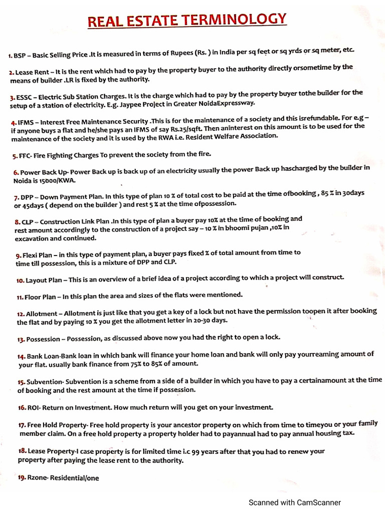 Real Estate Terminology | PDF