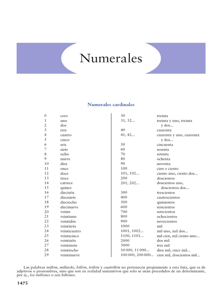 Numerales | PDF