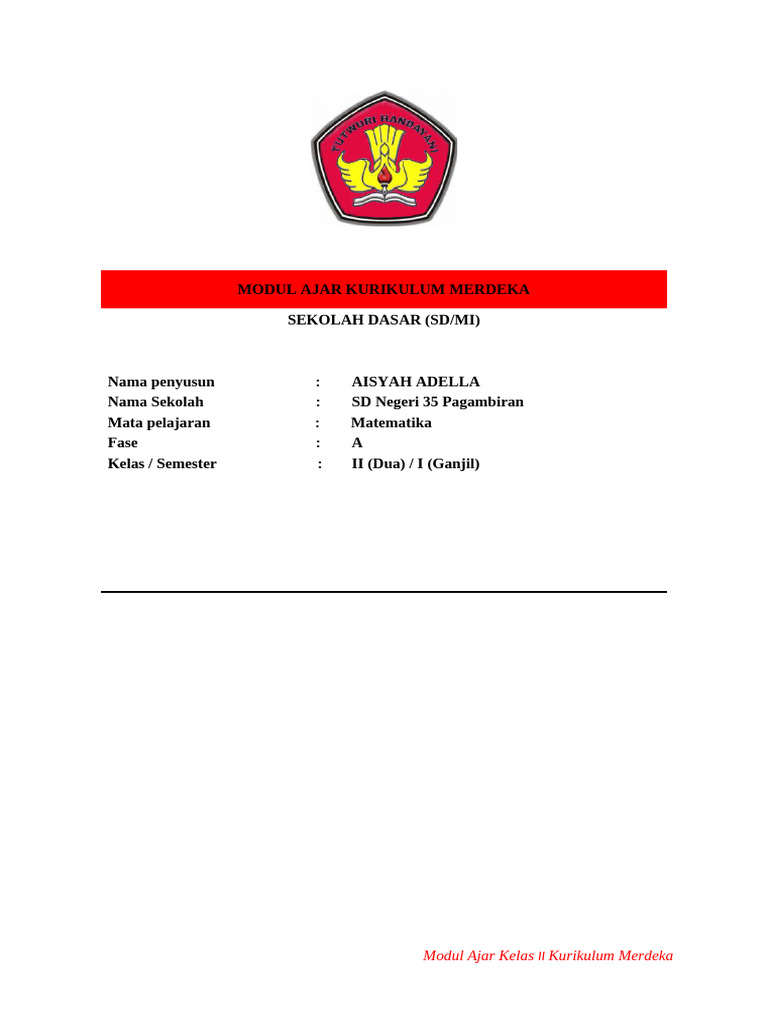 MODUL MTK KLS 2 | PDF