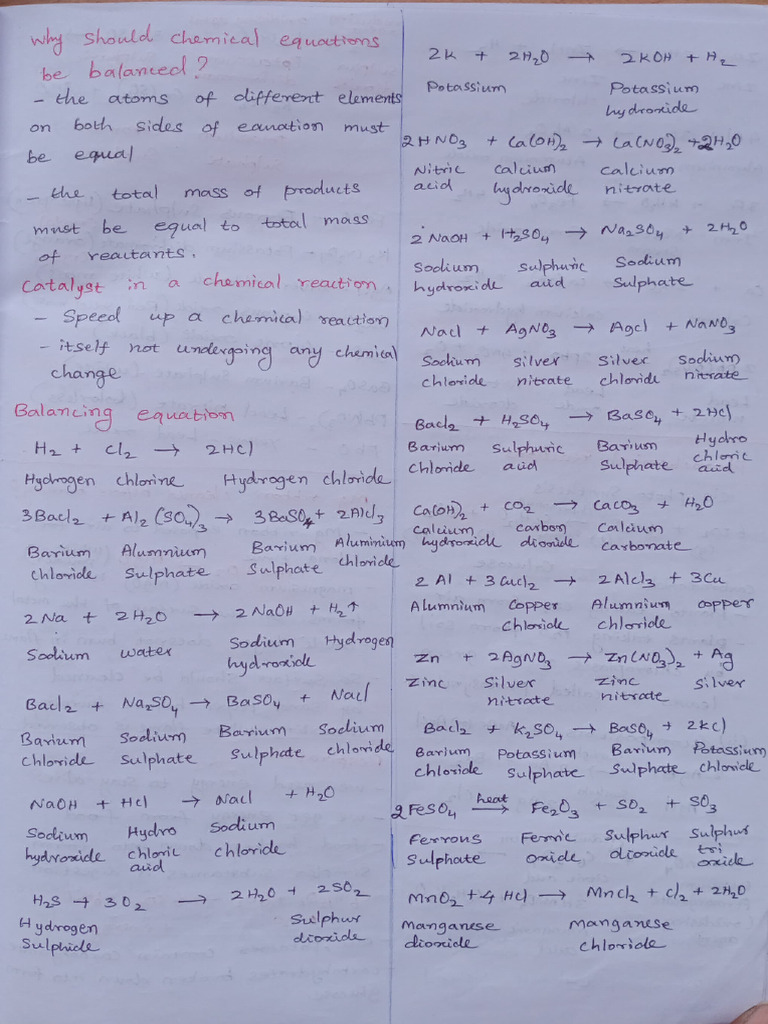 Chemical Reactions and Equations | PDF