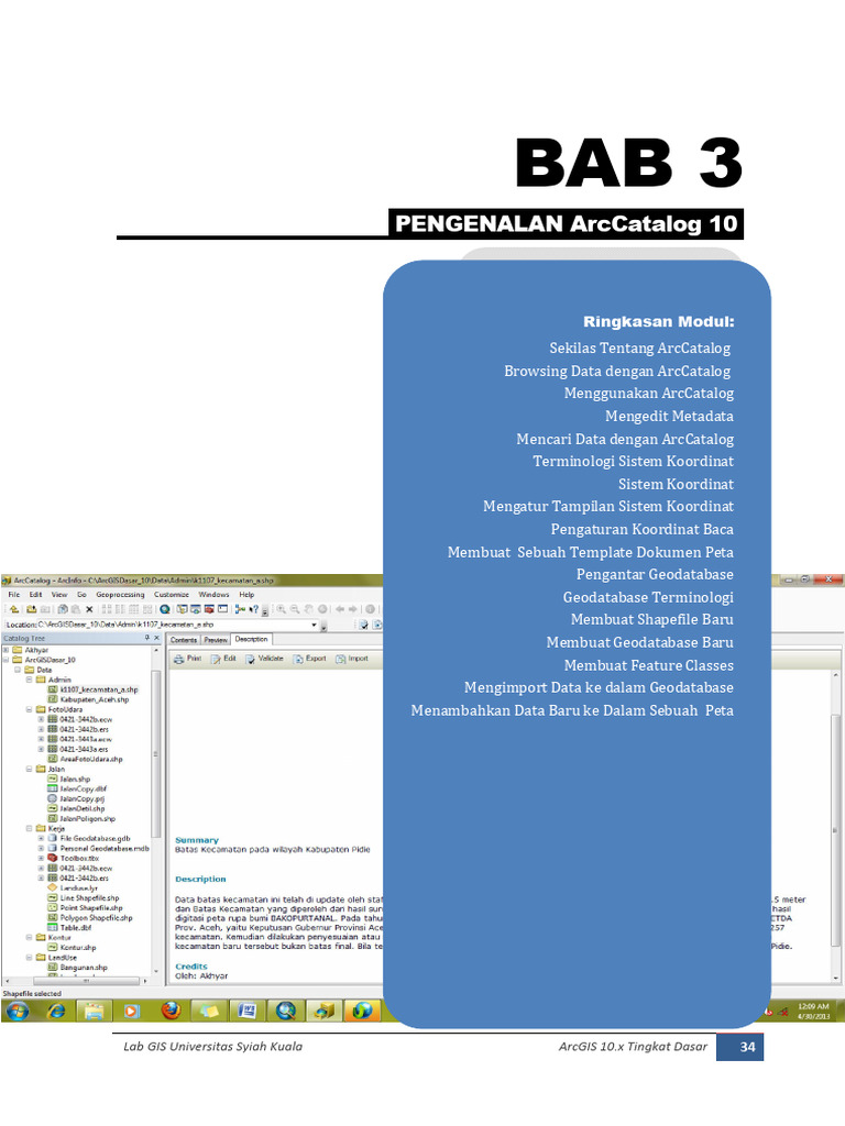Bab III Pengantar Arccatalog 10 Ver2 | PDF