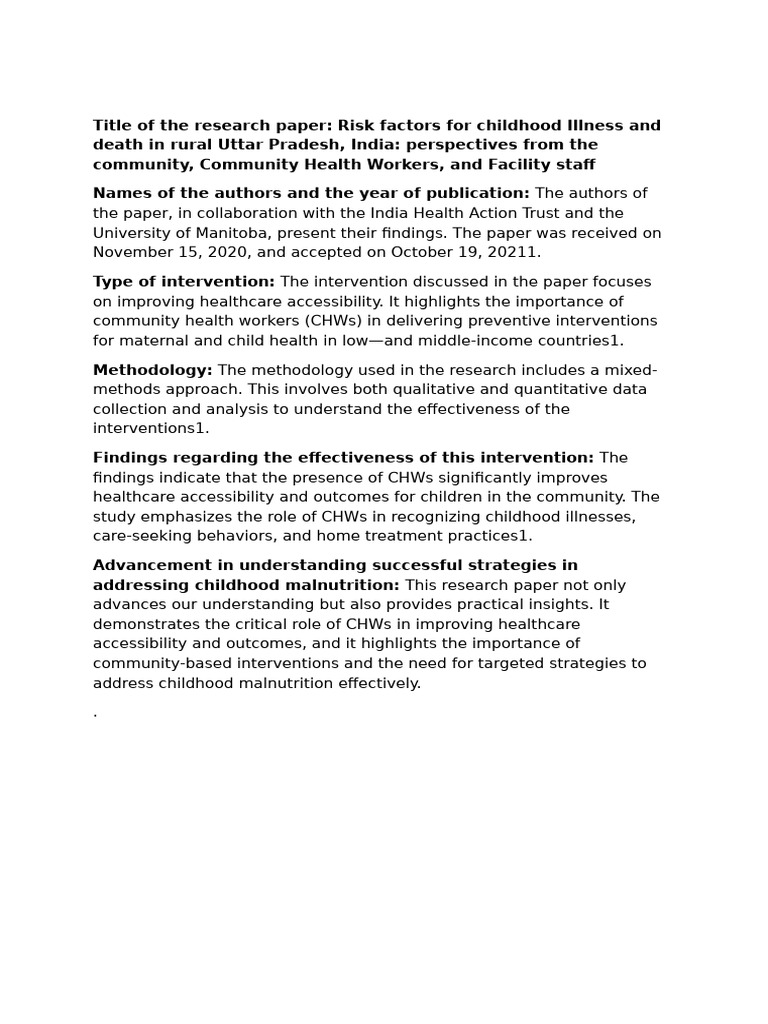 Public Health Interventions Paperm2 Review 1 Pdf