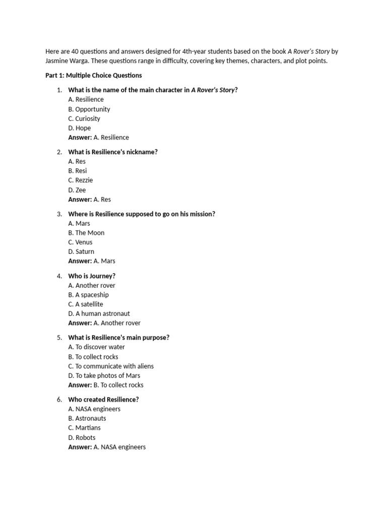 Here Are 40 Questions and Answers Designed For 4th | PDF