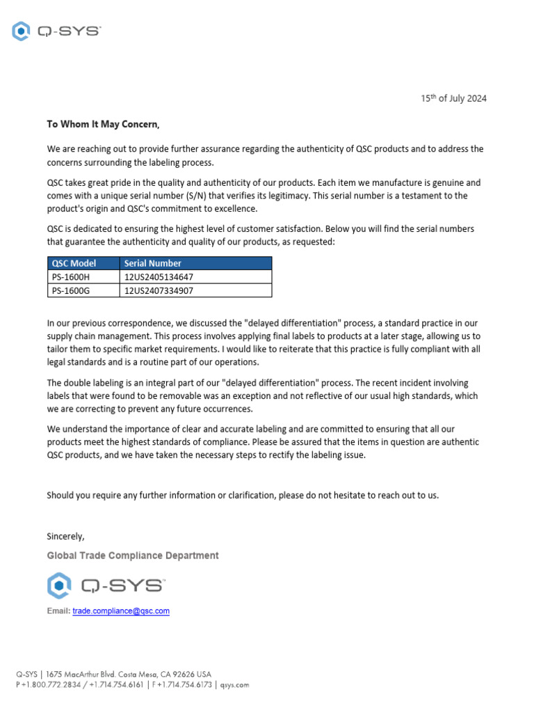 SA Overlabeling - 2nd Letter V2 | PDF