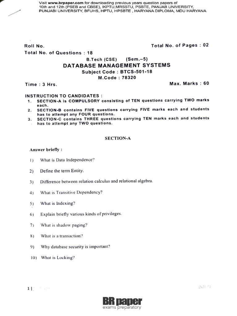 DBMS (5th) Dec2020 | PDF