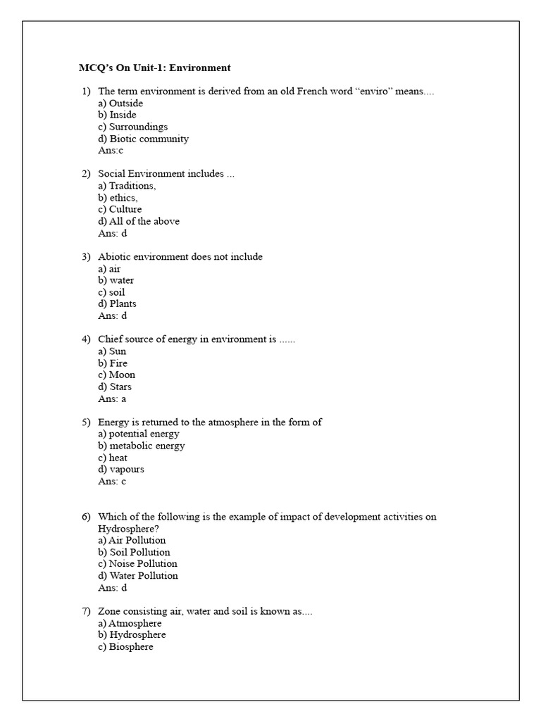 EST MCQ ON Unit-1 | PDF