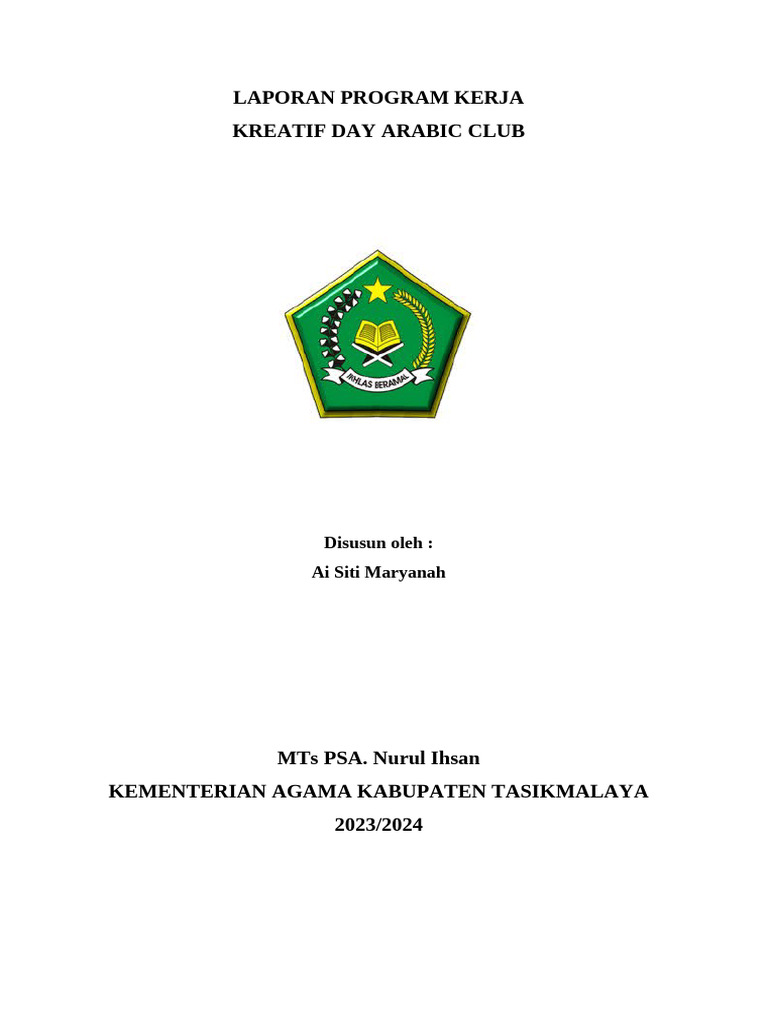 Laporan Program Kerja KD Arabic Club - 2024 | PDF