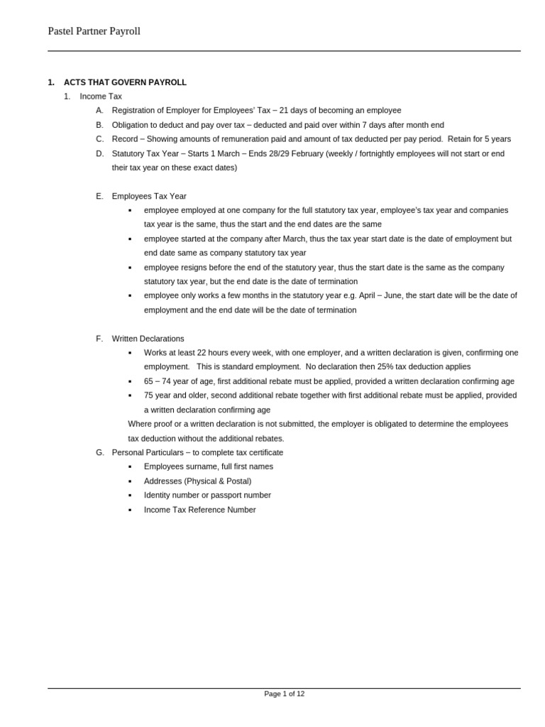 Payroll Summary Eduvos 1 | PDF