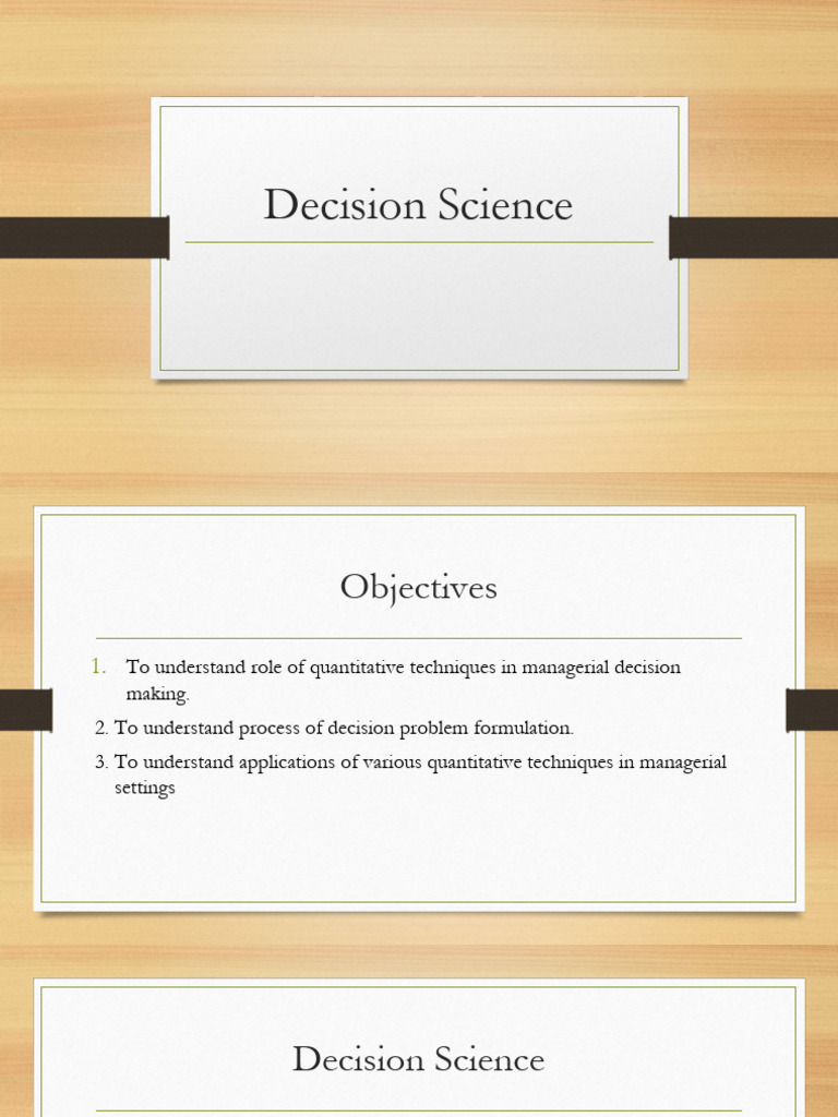 Decision Science | PDF