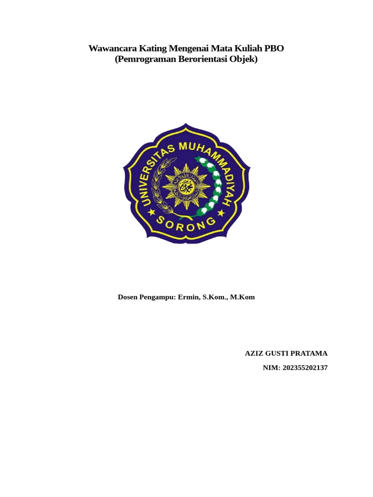 tgs1 - AZIZ GUSTI PRATAMA - 202355202137 | PDF