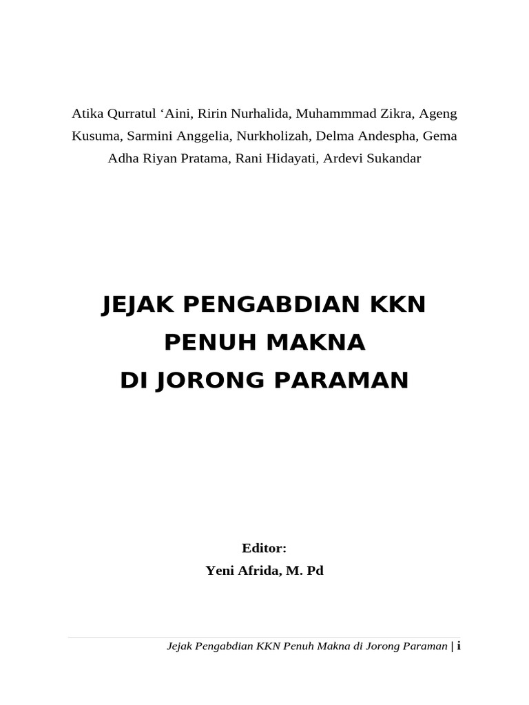 Naskah Jejak Pengabdian KKN Penuh Makna Di Jorong Paraman | PDF
