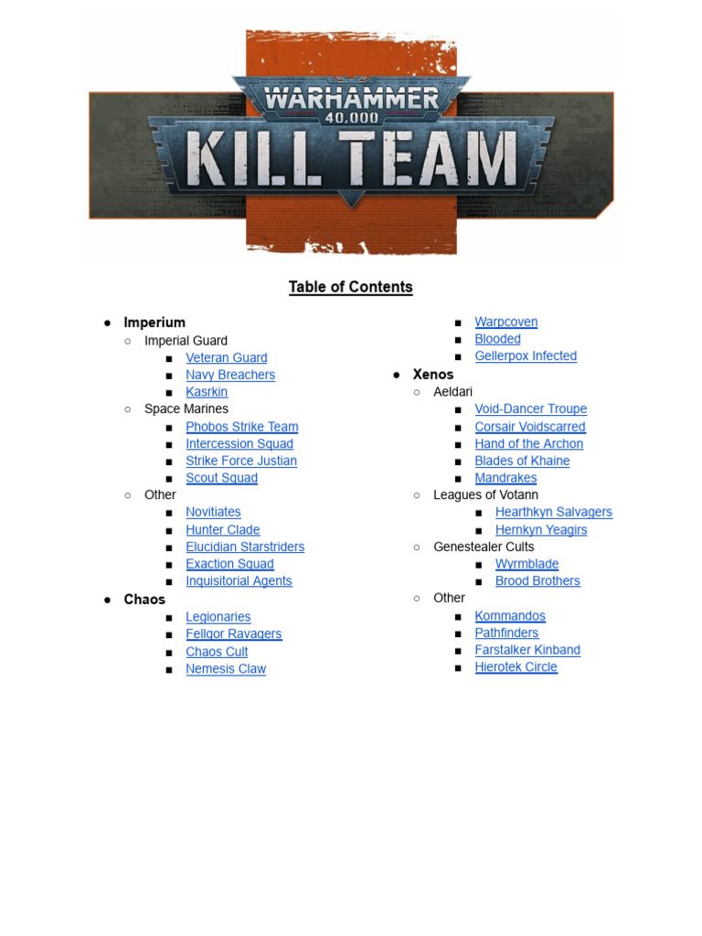 Kill Team Primer - Bespoke Teams | PDF