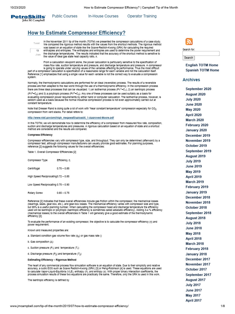 Recip_How to Estimate Compressor Efficiency | PDF