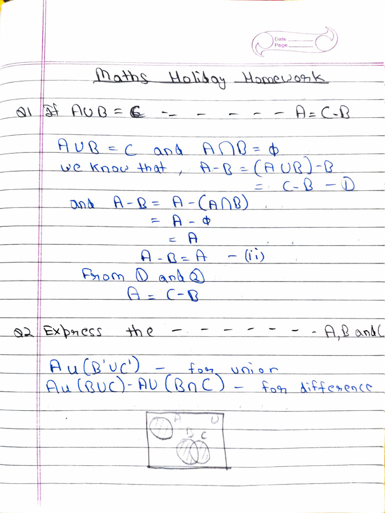 Maths Holiday Homework | PDF