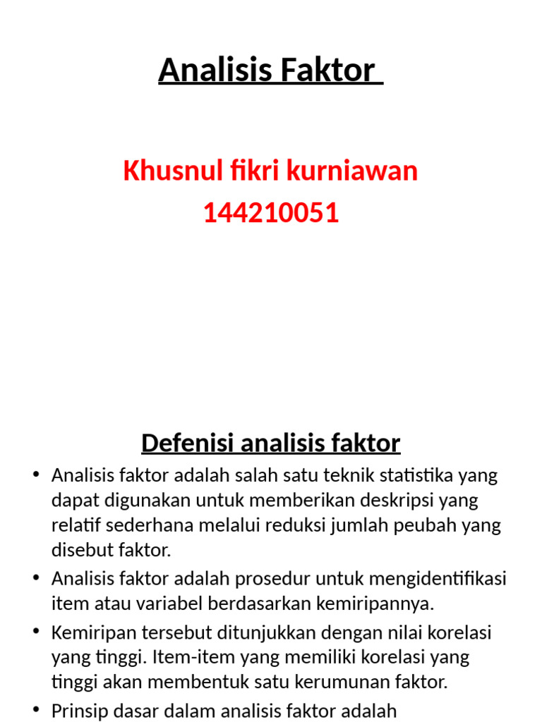 Analisis Faktor | PDF