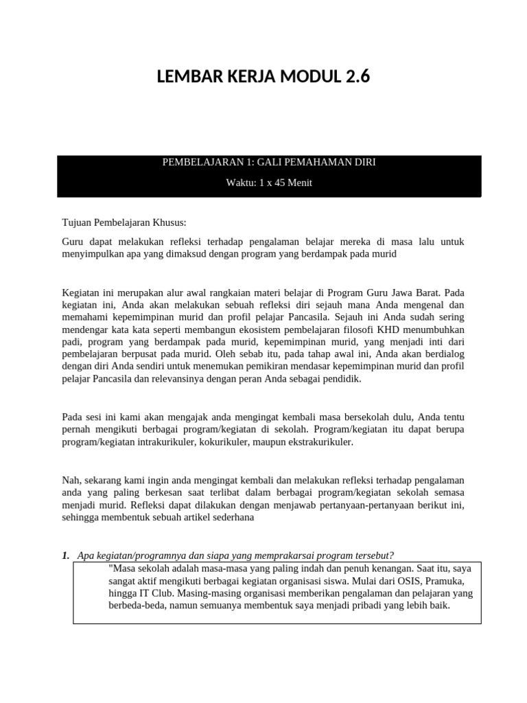 LEMBAR KERJA MODUL 2.6 - Rizki Ruskandi | PDF