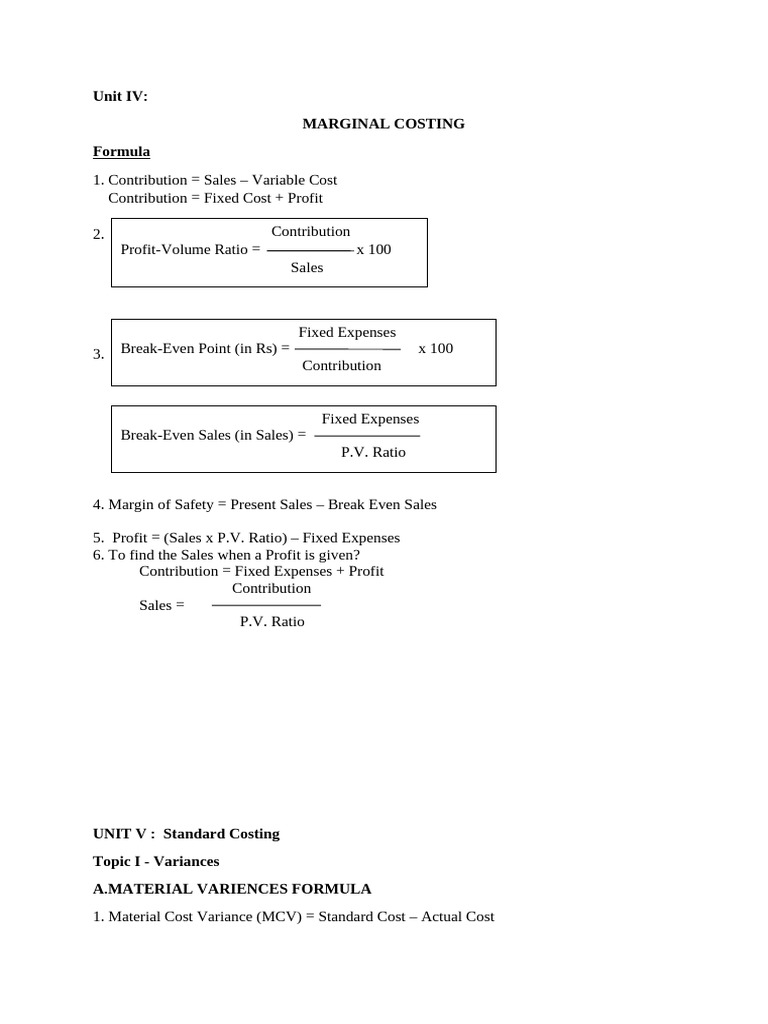 Marginal Costing | PDF