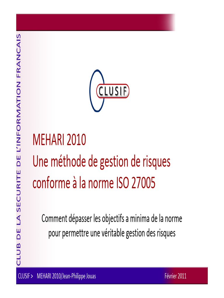 CLUSIF-201102-MEHARI-CLUSIR-Est_decrypted | PDF