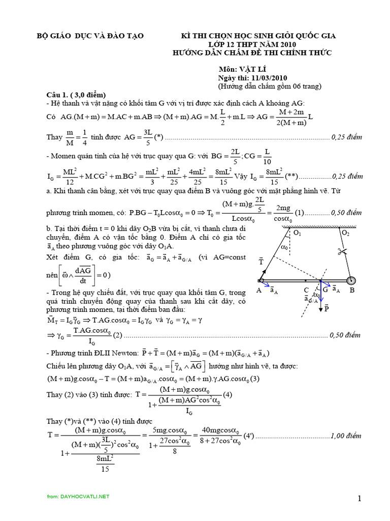 Đáp Án VPHO 2009-2010 | PDF