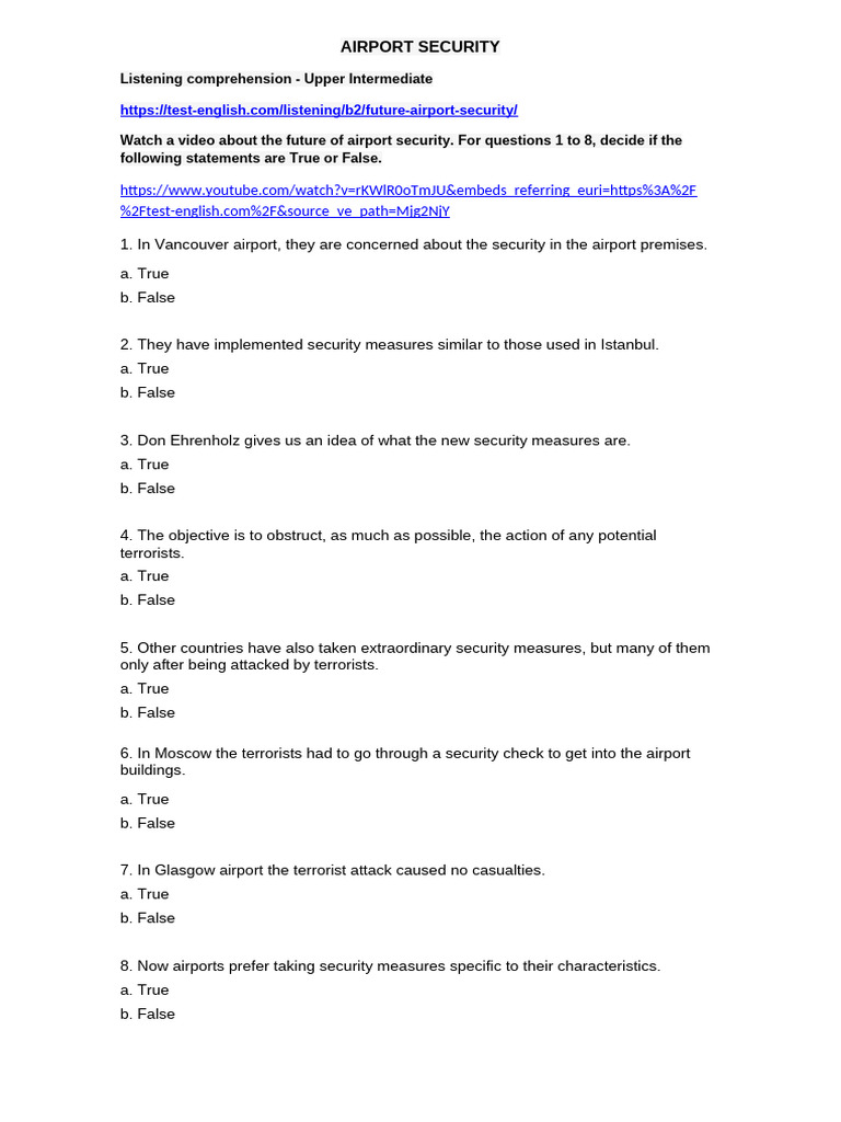 listening-AIRPORT SECURITY | PDF