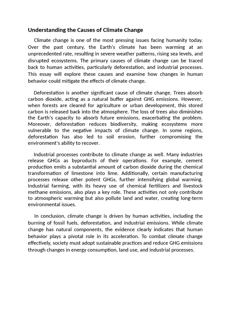 Understanding the Causes of Climate Change | PDF