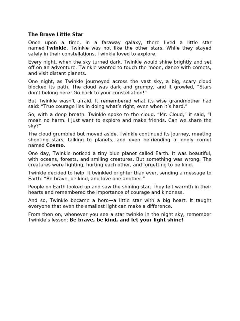 The Brave Little Star | PDF