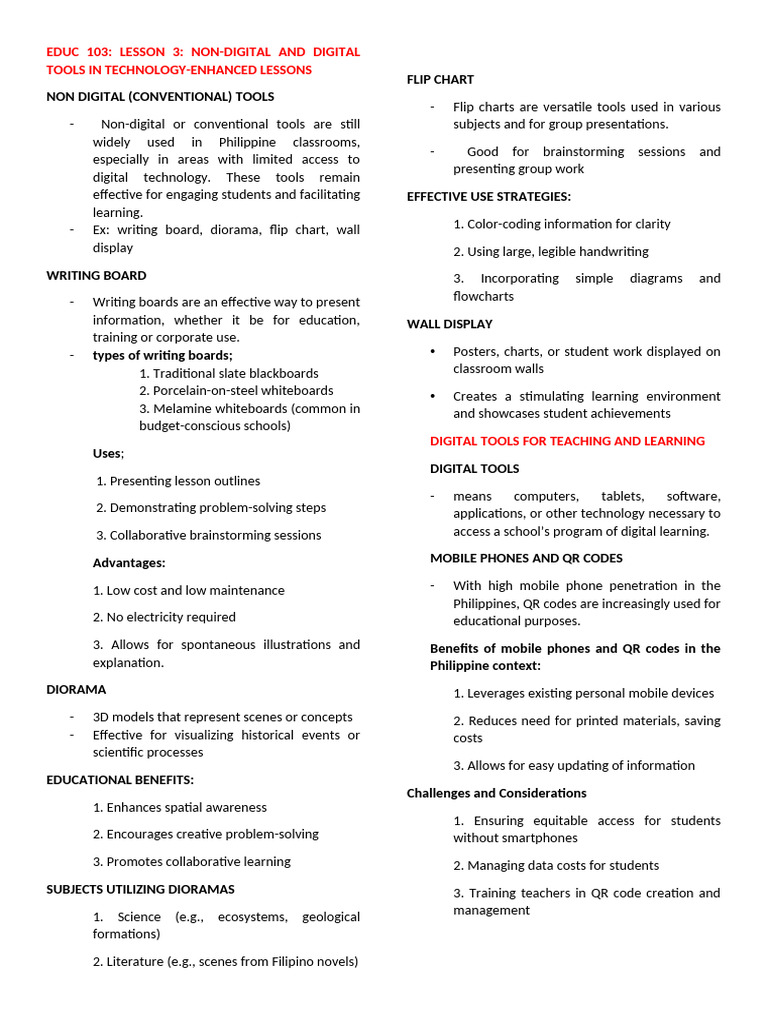 EDUC 104 Lesson 3 | PDF