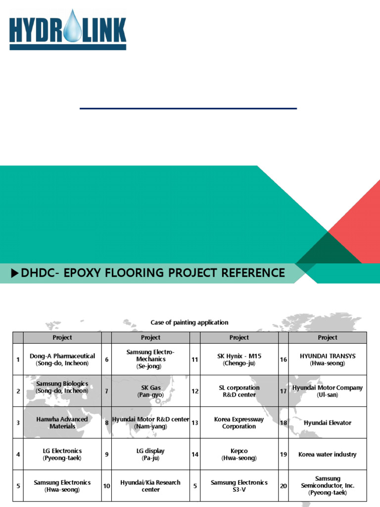 Hydrolink DHDC Epoxy Flooring References | PDF