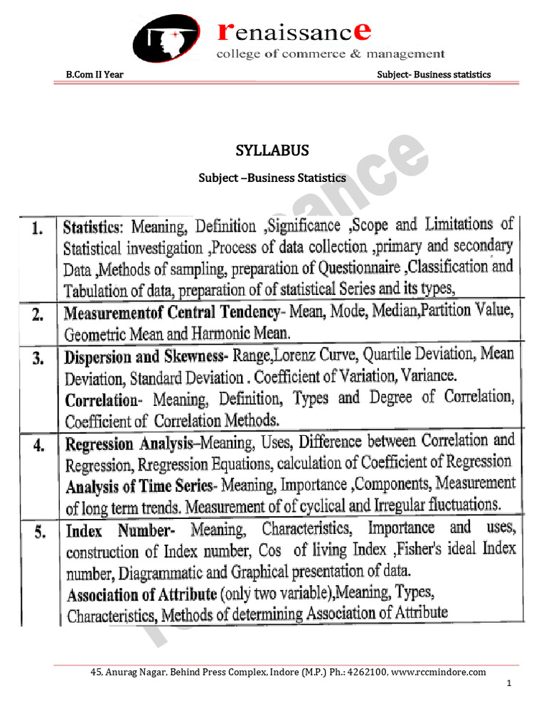 Business Statistics | PDF