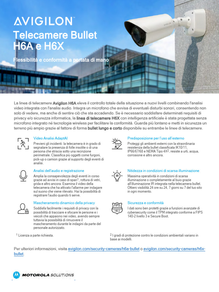 Avigilon H6a Bullet Camera Datasheet It | PDF