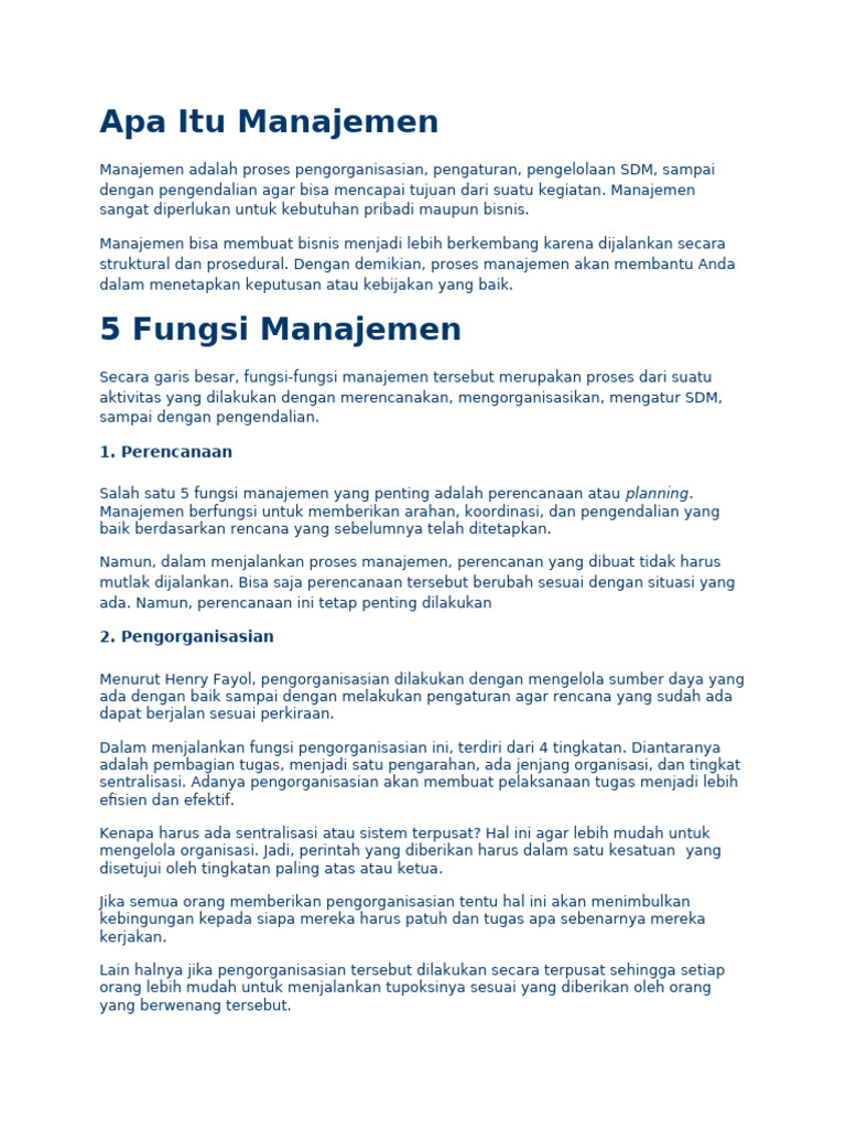 Apa Itu Manajemen | PDF