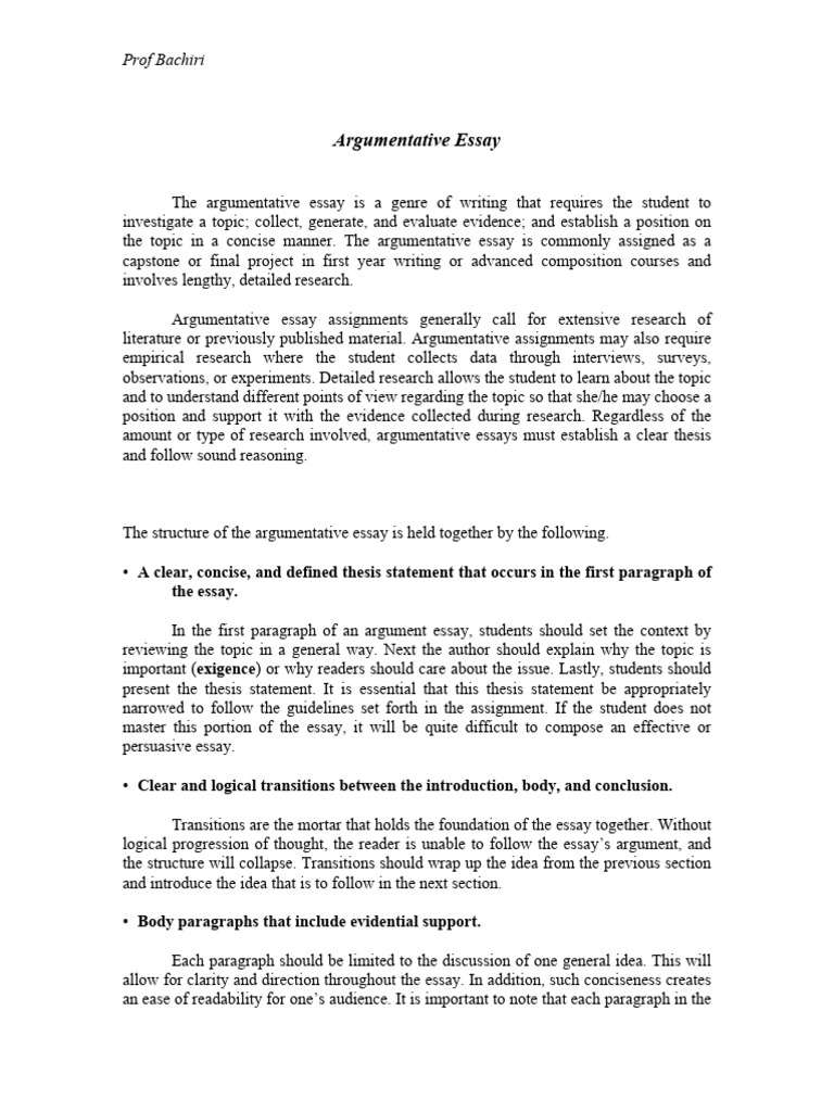 Argumentative Essay | PDF