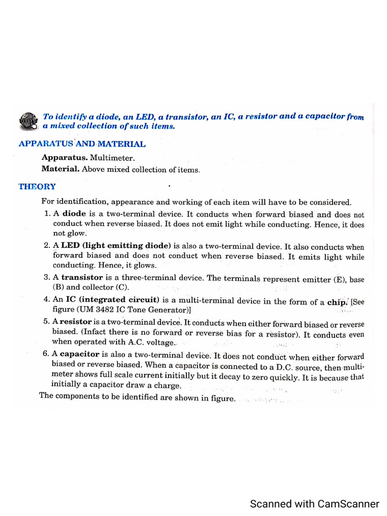 Physics Activity No 5 To identify a diode... | PDF